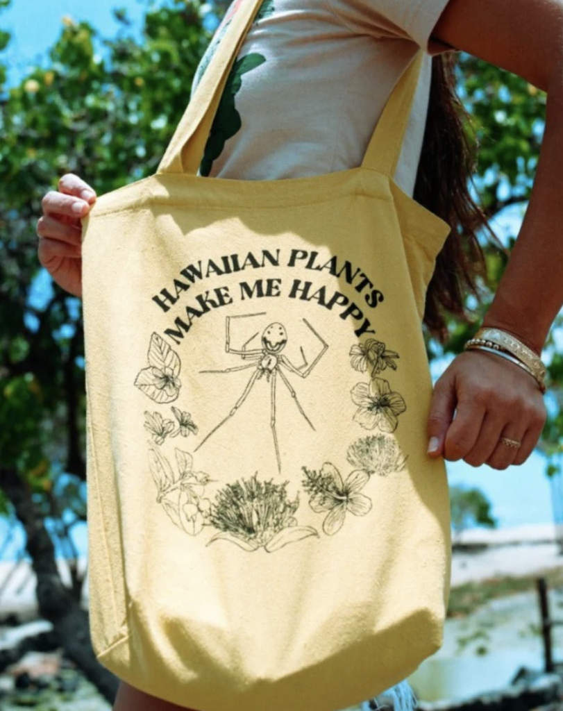 Hawaiian Happy-Face Spider, Tote Bag by Danya Weber - Volcano Art Center