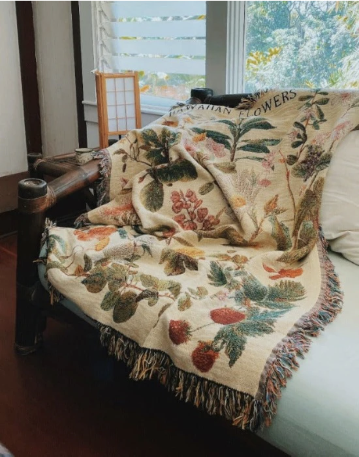 Hawaiian Flowers Blanket by Danya Weber - Volcano Art Center