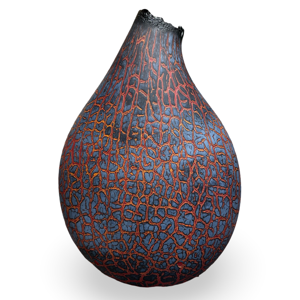 Crackled Kīlauea, Vase by Daniel Moe - Volcano Art Center