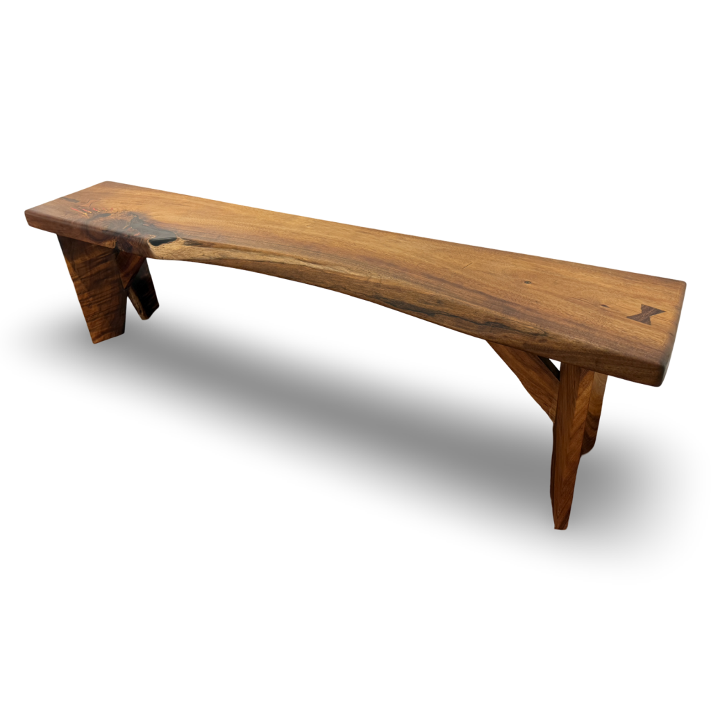 Koa Wood Bench with Epoxy by Paul McCarty - Volcano Art Center